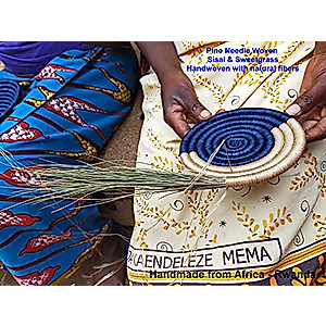 Hand Woven African Basket - Small, 8 Inches Sisal & Sweetgrass Basket - Woven Bowl - Handmade in Rwanda, SRB110
