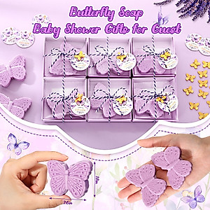 Dansib 30 Set Butterfly Soap Baby Shower Favors Butterfly Handmade Scent Soaps with Gift Box Thanks for Fluttering by Cards Butterfly Charms for Guest Gender Reveal Keepsake Party Wedding