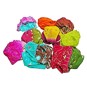 Peegli Pack of 50 Assorted Wholesale Textile Indian Dupatta Women Scarves Handmade Mixed Fabric Lot