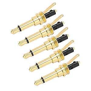 ASHATA Headphone Jack, 100Pcs 3.5mm Mono Headphone Jack, 2-Pole Audio Cable Jack DIY AUX Adapter Replacement, for Radios, Headsets, Scanners