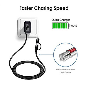 Mirco USB C Wall Charger Charging Cable Cord Compatible for Jitterbug Flip 2 Flip 3, Smart 2 Smart 3, Alcatel One Touch Go 3 Go Flip 4 Go Flip V, Smartflip 4052r 5044C 5002r, TCL Flip Pro A2 A3 A3X 4X