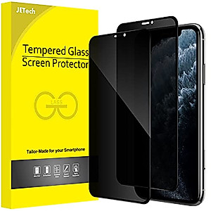 JETech Privacy Full Coverage Screen Protector for iPhone 11 Pro/X/XS 5.8-Inch, Anti-Spy Tempered Glass Film, Edge to Edge Protection Case-Friendly, 2-Pack