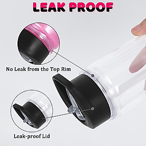 Maucircol 10 Oz Plastic Kids Snowglobe Tumbler with Pre-Drilled Hole and Plug, 10 Pack Double Wall Acrylic Snowglobe Cup for Glitter, Mixed Color