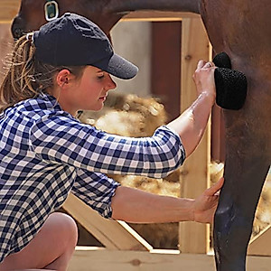 Eaasty 3 Pcs Horse Groomer Scrubber Massager Horse Grooming Kit Horse Grooming Supplies Large Horse Sponge Soft Horse Care Sponge for Horse Cleaning Washing Bathing, Black, 4.33 x 7.87 x 2.56 Inch