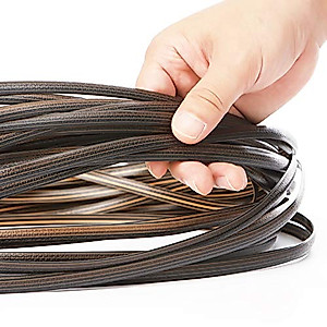 120ft Wicker Repair Supplies, Two-Tone Gradient Dark Brown with Light Brown Stripes, Plastic Rattan Material for Patio Chair Repair Flat Wicker Furniture Repair Replacement