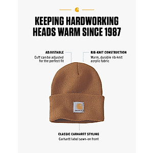 Carhartt Men's Knit Cuffed Beanie, Brown, One Size