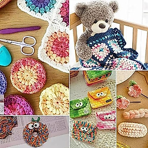 Kulahlik 250g(5x50g) Acrylic Yarn for Crochet/Knitting, Colorful Gradient Yarn Thread, 5 Rolls Skeins, Perfect for Any Knitting Crochet and Crafts Mini Project