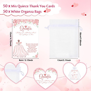 Wenqik 50 Set Quinceanera Gift for Guests Quinceanera Party Favors Butterfly Wish Bracelets Adjustable Butterfly Bracelet with Wish Cards Thank You Card and Organza Bag for 15 Year Birthday Supply