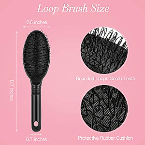 2 Pieces Loop Wig Brush Hair Extension Brush Hair Pieces Toupees Weaves Brush for Brushing Styling Detangling Natural and Synthetic Hair Wig Brush Set