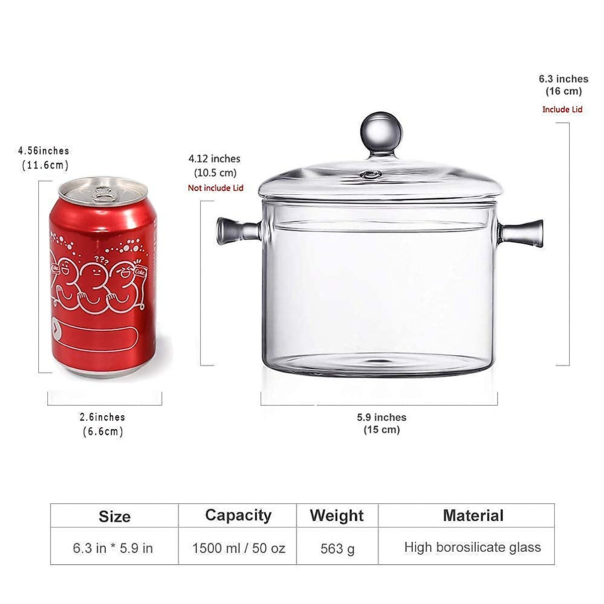 44 OZ Glass Bowl and 50 OZ Glass Pot's Bundle