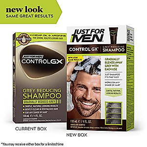 Just For Men Control GX Grey Reducing Shampoo, Gradual Hair Color for Stronger and Healthier Hair, 4 Fl Oz - Pack of 1 (Packaging May Vary)