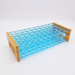 Plastic Test Tube Rack for 16/18mm Tubes, Lab Test Tube Holder Rack, Holds 50, Detachable (1pacs)