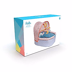 Manhattan Toy Stella Collection Soft Baby Doll Crib with Removable Canopy and Mobile for 12" to 15" Baby Dolls