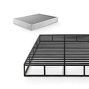 Zinus 9 Inch Quick Lock High Profile Smart Box Spring/Mattress Foundation/Strong Steel Structure, Queen & Michelle Compack 9-Leg Support Bed Frame, for Box Spring and Mattress Set, Queen