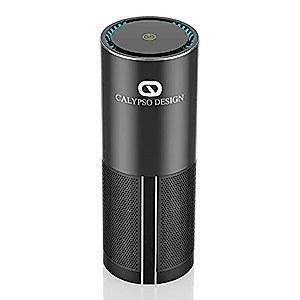 CALYPSO DESIGN Portable Car Air Purifier: 3x Filtration - H13 HEPA + Pre-Filter, New Model, USB Charging for Car, Home, Office, Hotel, Airplane, Smoke, & Eliminates Odors.