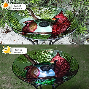 MUMTOP Solar Panels for Bird Bath, 6 Led Solar Power Light Automatically Glow at Night, Waterproof Suitable for Birdbath Outdoor, Yard, Garden Decoration