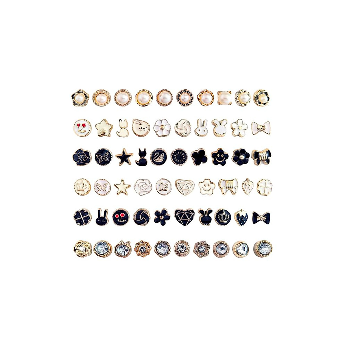 Charms for Socks 120pcs Random Pearl Brooch Buttons Rhinestone Brooch Pins Button Covers for Women Junk Sock Jewelry Charms Pins for Shoes Sneakers Sambas Shirt Hat Clothing Decorative Safety Button