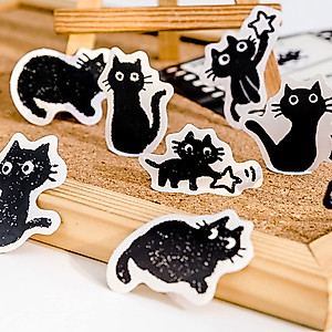 Obujopal Small Cute Cat Stickers for Scrapbooking Bullet Journal DIY Decoration Journaling Planners Suitcase Diary Notebooks, Album Laptop Phone Case Art Craft, 45 Designs…