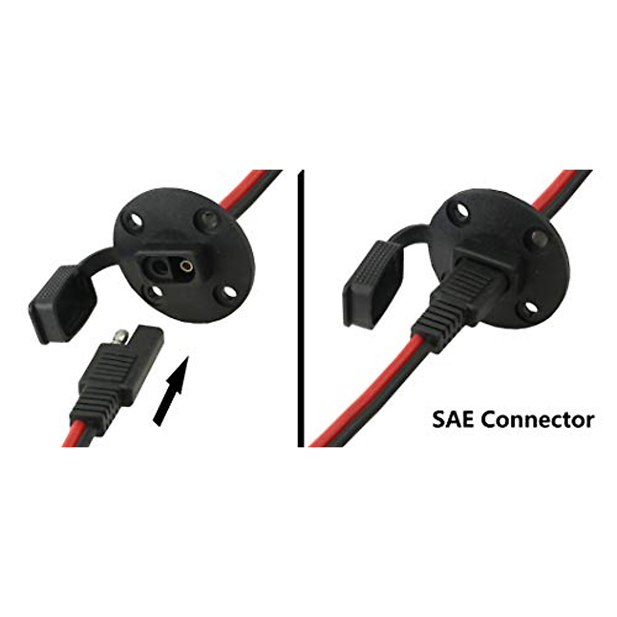 CERRXIAN 55cm 10AWG SAE SocketSidewall Port Cord & 50cm 10AWG SAE to Male & Female Cable with SAE Conector