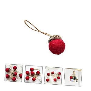 Artibetter 12pcs Felt Pine Cones Red Accessories Christmas Decor Dining Room Table Decor Winter Centerpieces for Table Christmas Pine Cone Ornaments Wool Felt Ball Ornaments Red DIY Pendant