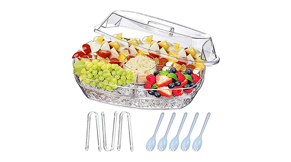 15 Inch Clear Fruit Tray for Parties - INNOVATIVE LIFE