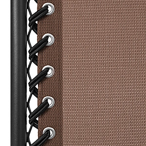 Best Choice Products Oversized Steel Mesh Zero Gravity Reclining Lounge Patio Chair w/Folding Canopy Shade and Cup Holder, Brown