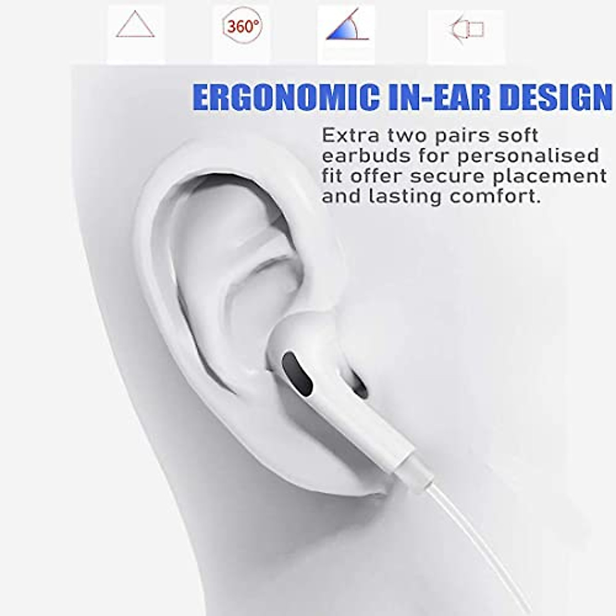 2 Pack-Apple Earbuds with Lightning Connector(Built-in Microphone & Volume Control) in-Ear Stereo Headphone Headset Compatible with iPhone 12/SE/11/XR/XS/X/7/7 Plus/8/8Plus - Support All iOS System