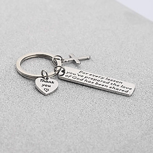 BAUNA Sunday School Teacher Appreciation Gifts For Every Lesson You've Prepared the Love of God Has Been Shared Religious Teacher Keychain Bible Study Teacher Gift (Sunday School Teacher Keychain)
