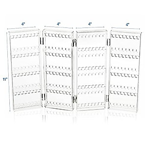 Sagler Jewelry Organizer - 6-Tier Earring Holder Rack For 140 Pairs - Compact Stand For Jewelry - Clear Acrylic Necklace Holder - Foldable & Freestanding Table Top Jewelry Holder - 11.57x4.8x3.46