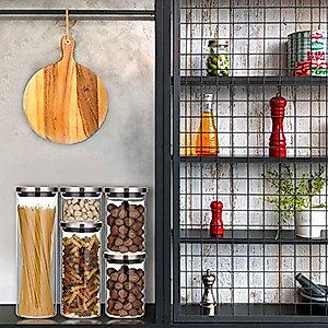 Balchy 5-Piece Canisters Sets with Silicone Seal Borosilicate Glass Jars Vacuum Seal for Tea Coffee Sugar Pop Flour Canister for Kitchen