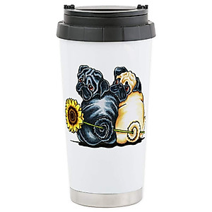 CafePress Sunny Pugs Travel Mug Stainless Steel Travel Mug, Insulated 20 oz. Coffee Tumbler