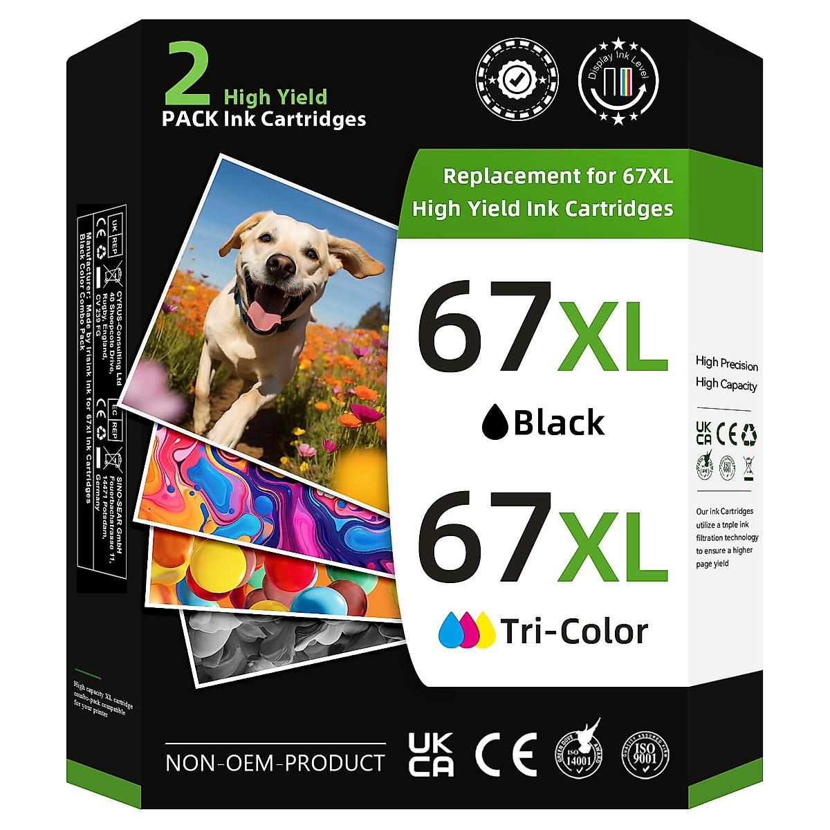 Economink Remanufactured Ink Cartridge Replacement for HP Ink 67 67XL for Envy 6055 6000 6052 6032 6022 for Pro 6455 for DeskJet 2755 2722 2700 2732 2752 2725 2724 2710