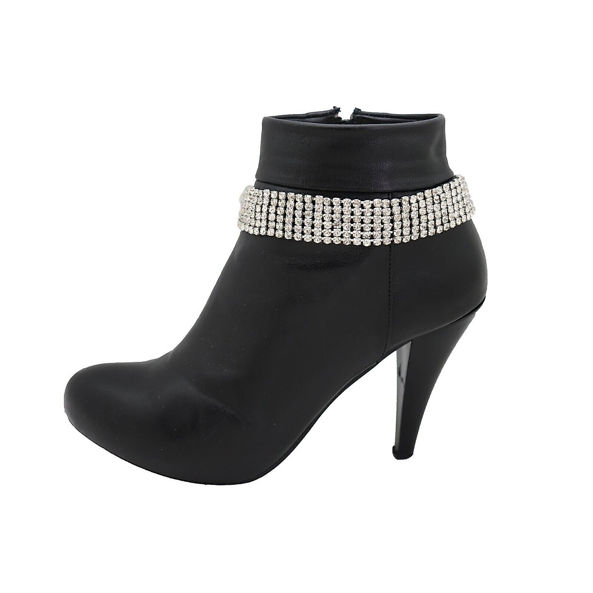 TrendyFashionJewelry Women Silver Metal Rhinestone Mesh Boot Chain Bracelet