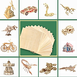 24 Pack 12"x12"Basswood Sheets 1/8",3mm Basswood for Laser Cutting,3mm Plywood Unfinished Wood Craft Wood for DIY Ornaments and Models Drawing Painting Engraving Wood Burning and Laser Cutting