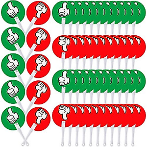 50 Pack Thumbs up Thumbs Down Classroom Voting Paddles Handy Teacher Classroom Event Supplies Plastic Thumbs up Sign Green Red Yes or No Paddles True False Paddles for School Classroom Student
