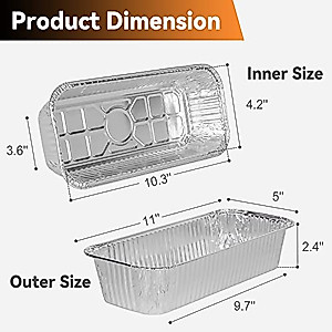 SHINESTAR 20-Pack Grill Drip Pans for Weber SmokeFire, Summit, Genesis Series, 11 x 5 Inch Disposable Aluminum Foil Grease Tray Liners