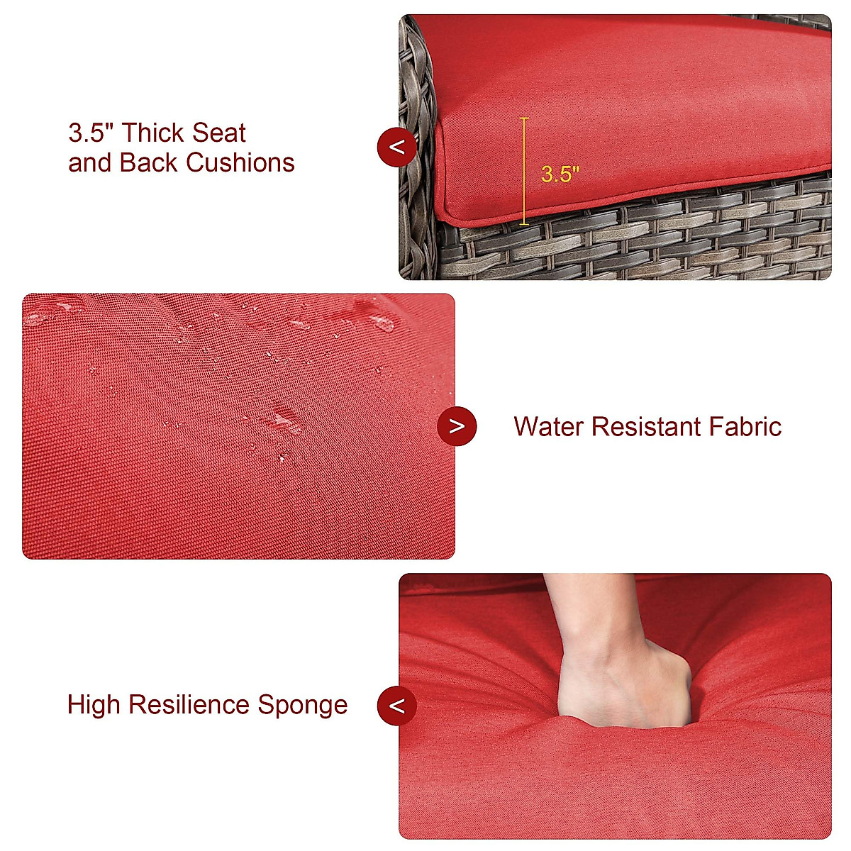 Yokayoay Wicker Swivel Rocking Chair, Outdoor Rattan Rocker Chair, Patio Conversation Chair for Deck Porch Backyard Balcony