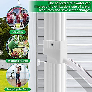 Rainwater Collection System-Rainwater Collection Diverter Connector System-Raindrop Rainwater Colander Kit for Hose for Diverting Water Fits 2’’ x 3’’ Standard Downspout