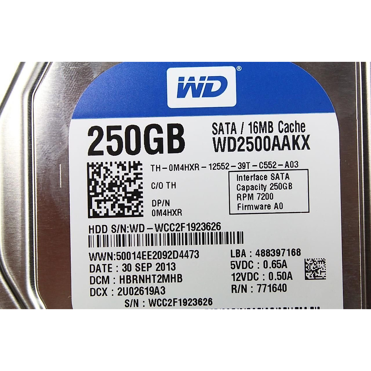 WD Blue 250GB Everyday PC Desktop Hard Drive: 3.5 Inch, SATA 6 Gb/s, 7200 RPM, 16MB Cache (WD2500AAKX) (Old Model)