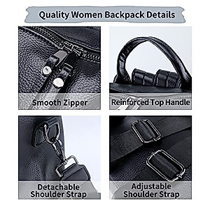 NZ SIXVONA Backpack Purse for Women, Fashion Anti-theft Water Resistant Women Travel Backpack Purses for Ladies Girls, Black