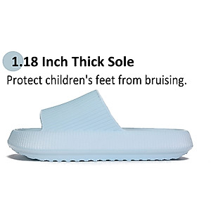 sharllen Cloud Slides for Kids Boys Girls House Slippers Comfy Kids Cloud Slippers for Boys Non-Slip Kids Slippers for Girls Beach Slide Sandals Black/White/Beige（Light Blue,220）,2-3 Big Kid