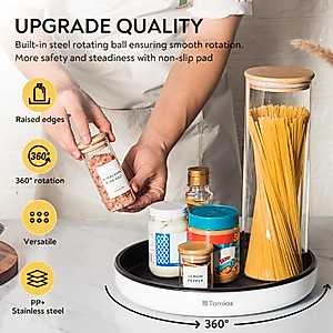 Tamias Anti-Skid Lazy Susan Cabinet Organizer for Pantry Organization and Storage, 12 Inches – Refrigerator Organizer for Fridge, Countertop, Cupboard, Living Room Medicine Cabinet