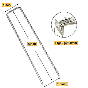 Whonline 560pcs Landscape Staples 6 Inch 11 Gauge Ground Stakes Heavy Duty Galvanized Garden Stakes, Drip Irrigation Stakes for Securing Irrigation Tubing Fabric Weed Barrier Ground Sheets