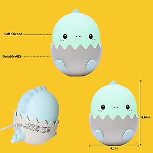 Dinosaur Night Light - Nightlight for Baby Nursery Cute Touch Egg Lamp Silicone LED Light Color Changing Squishy Light with USB Rechargeable for Kids Baby Boys Girls Toddlers Bedroom (Green color)