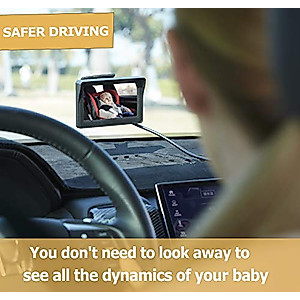 Itomoro Baby Car Mirror, View Infant in Rear Facing Seat with Wide Crystal Clear View,Camera Aimed at Baby-Easily to Observe The Baby's Every Move
