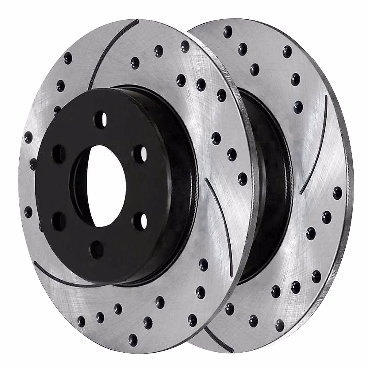 AutoShack Black Hat Drilled and Slotted Brake Rotors Rear Brake Rotor Replacement Kit for 2004 Nissan Pathfinder Armada 2004-2015 TITAN 2005-2015 2017-2019 Armada 2004-2010 INFINITI QX56 V8 PR41331LR