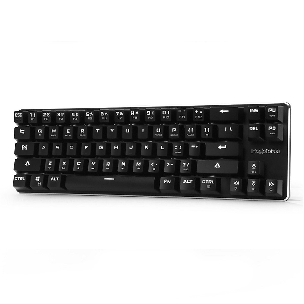Qisan Gaming Keyboard Mechanical Keyboard Black Switch Backlight Keyboard 68-Keys Mini Design (60%) Black Magicforce