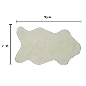 Nouvelle Legende Faux Fur Sheepskin Rug Soft and Stylish Luxury Single (20 in. X 36 in.) - White