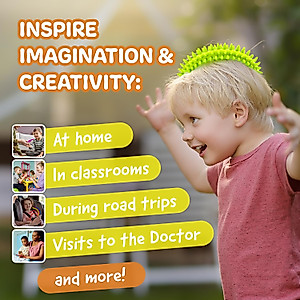 Impresa 3-Pack Spiky Sensory Rings from The Original Monkey Noodle, Fidget Bracelet for Kids with Unique Needs, Fosters Creativity, Focus and Fun-Great for Classrooms, Home & Playtime Age 3+