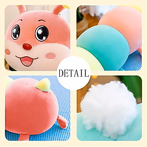 GREUS 43.3 Inches Giant Caterpillar Stuffed Animal Caterpillar Plush Cuddle Toys Long Caterpillar Hugging Pillow Plushies Body Pillow Cute Caterpillar Doll Birthday Gift for Kids Girls Girlfriend